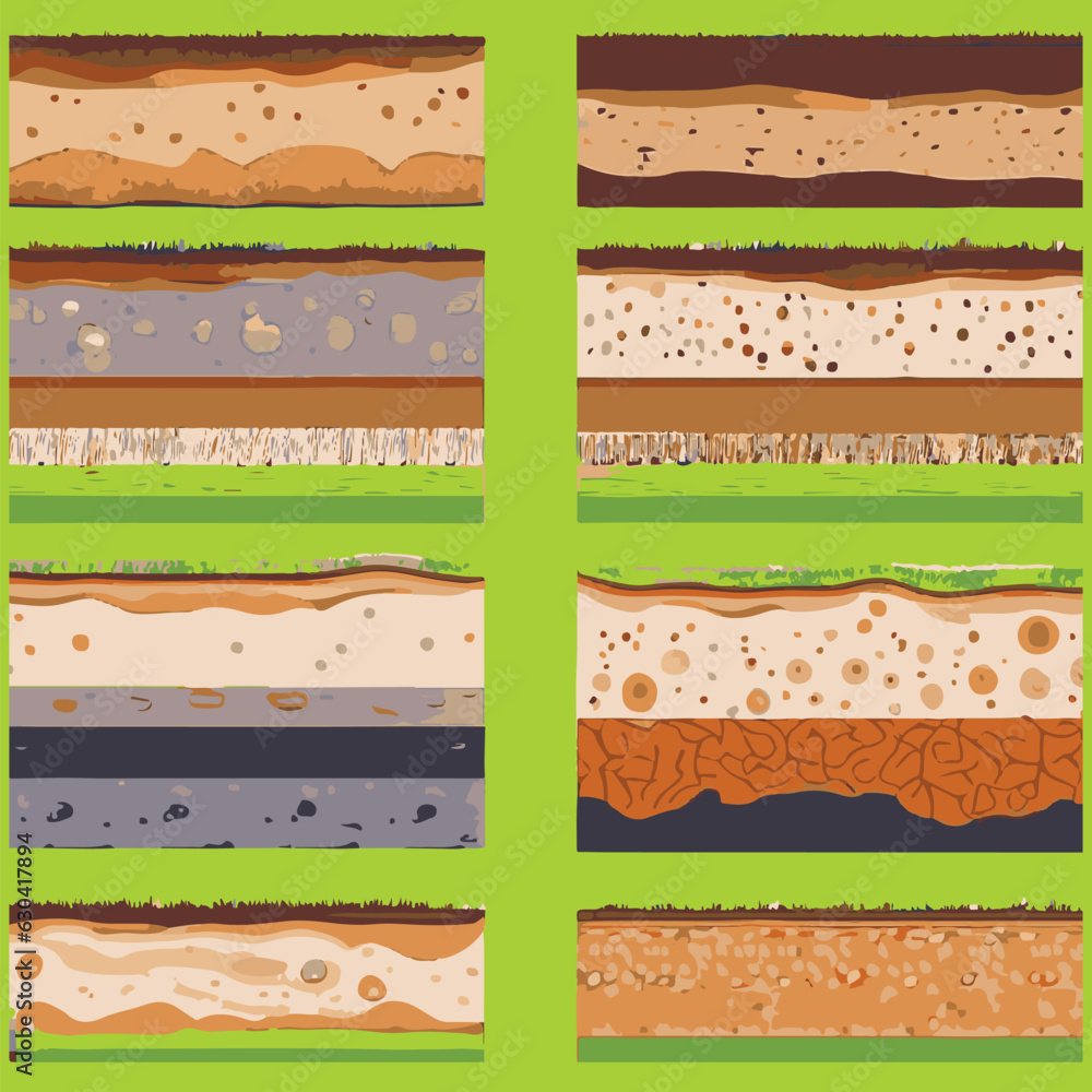 Vector de Stock Seamless ground cross sections,layers under earth ...