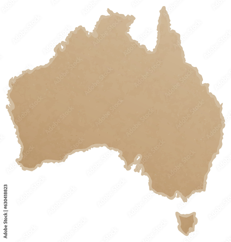 Ilustración de Stock Australia map vector. Australian maps craft paper ...