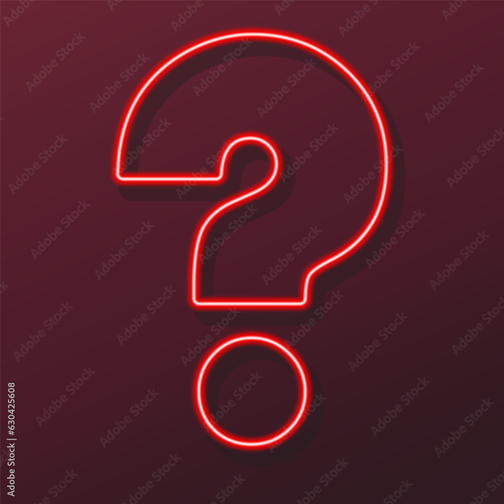 question mark neon sign, modern glowing banner design, colorful modern ...