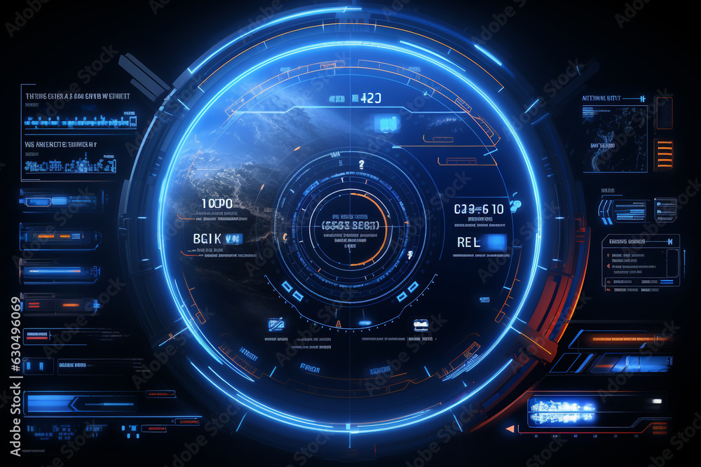 HUD Futuristic Interface.Hud,GUI for game background design. Technology ...
