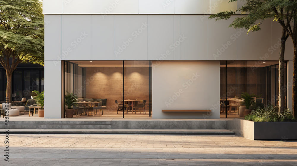 Mockup outdoor wall store shop sign Stock Photo | Adobe Stock