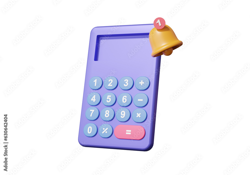 Calculator bell notification basic math operation icon symbols math, plus, minus, multiplication ...