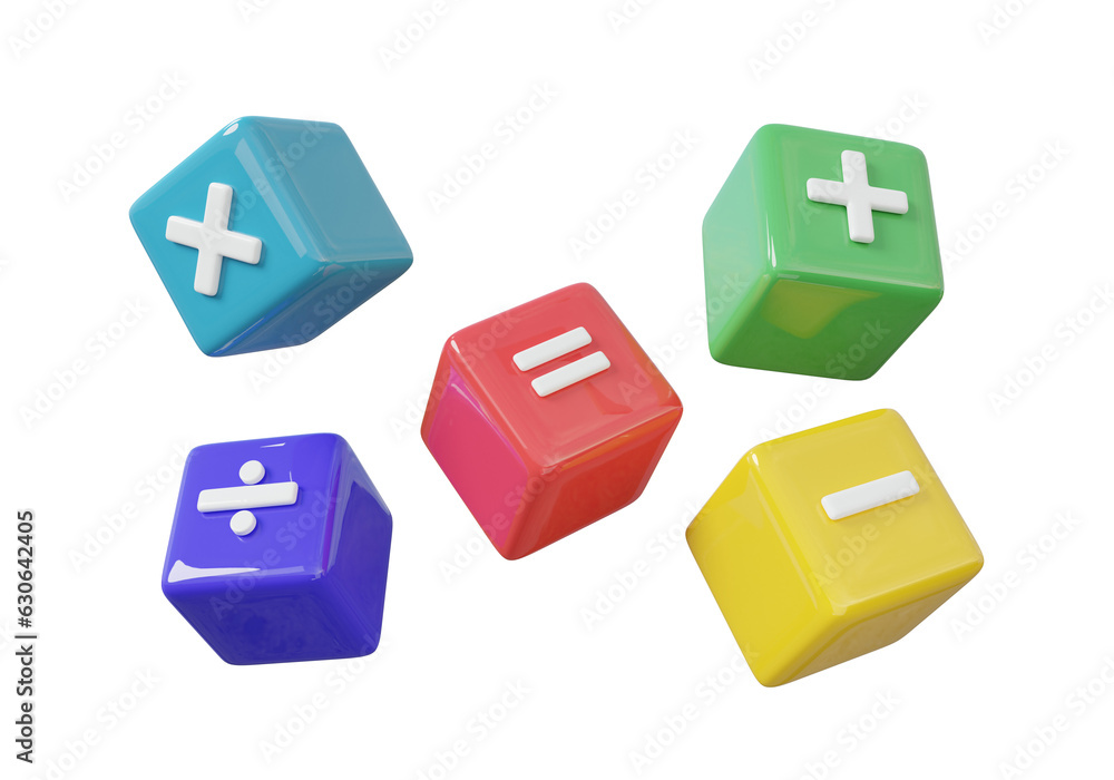 Ilustración de Stock Mathematic learning education concept on isolated ...