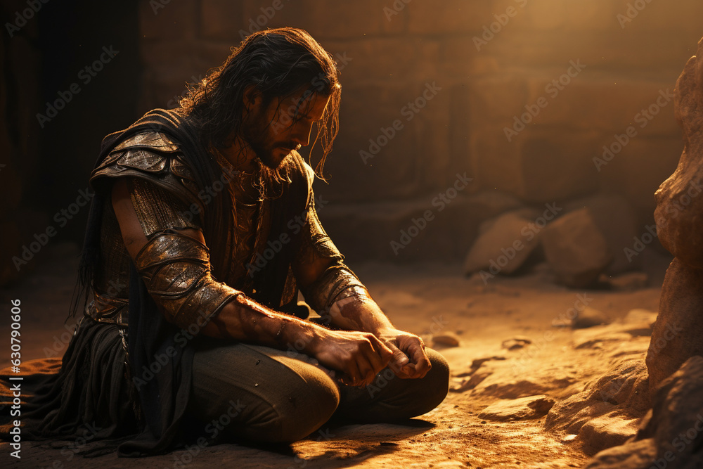 A heartfelt picture of King David expressing his repentance and seeking ...