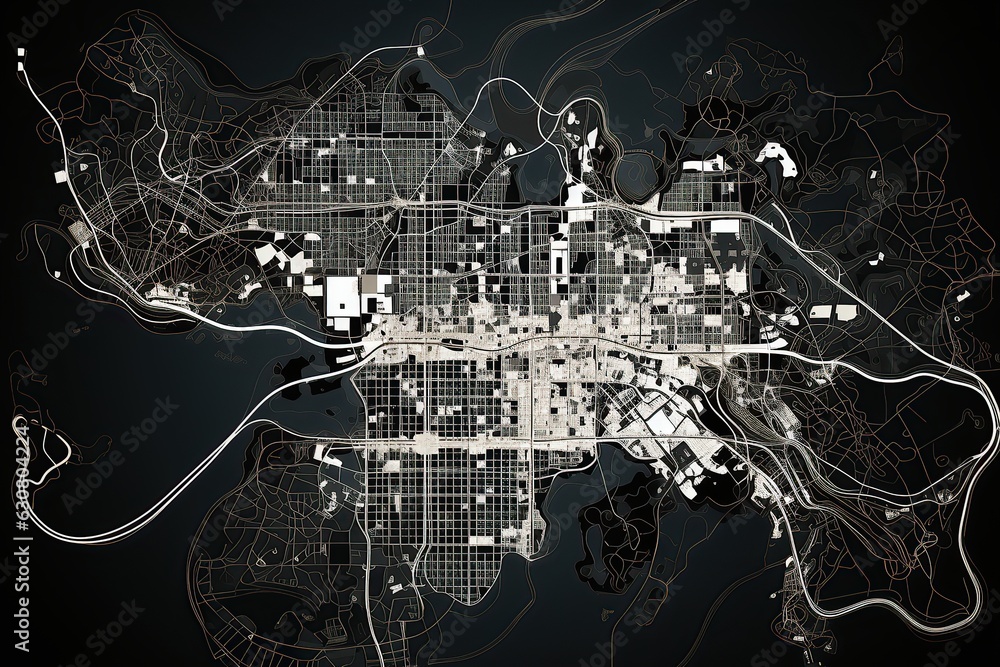 Urban vector city map of St Louis, California, United States of America ...
