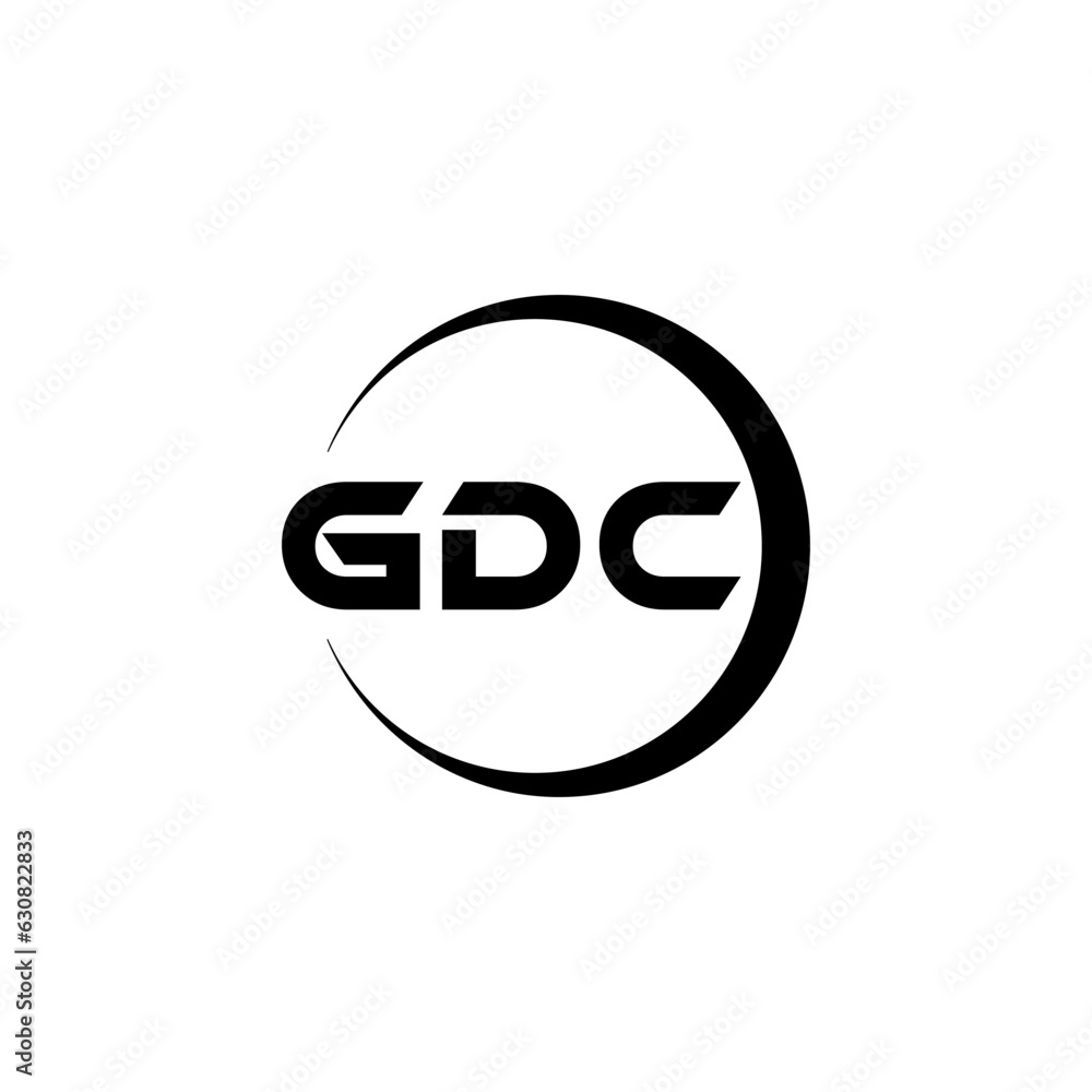 GDC letter logo design with white background in illustrator, cube logo ...