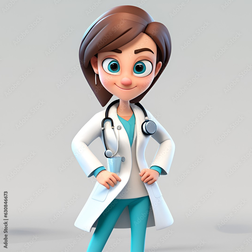 Portrait of Lady Doctor, Women nurse standing in doctor dress uniform ...