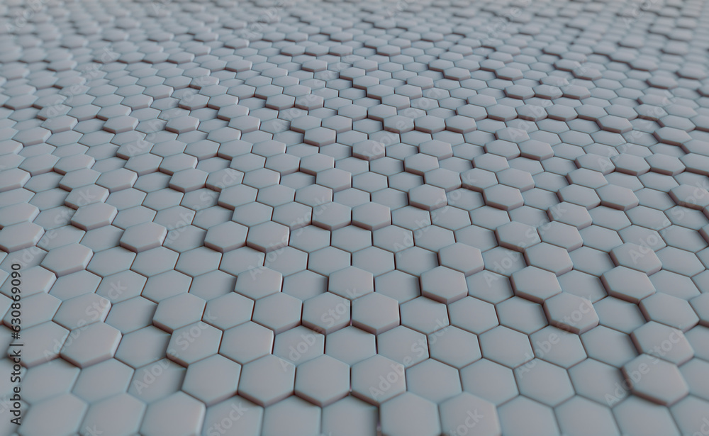 Abstract 3D background with white hexagon, modern technology background ...