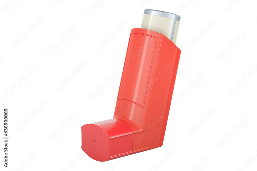 Metered-dose inhaler, 3D rendering isolated on transparent background ...