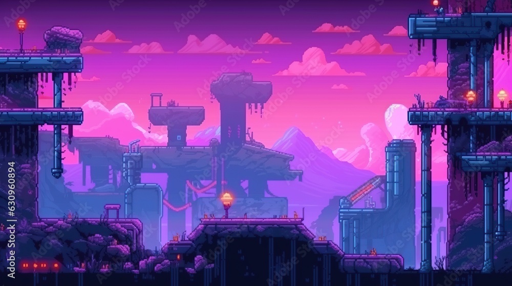 Pixel Art retro gameplay 1980 arcade game Stock Illustration | Adobe Stock