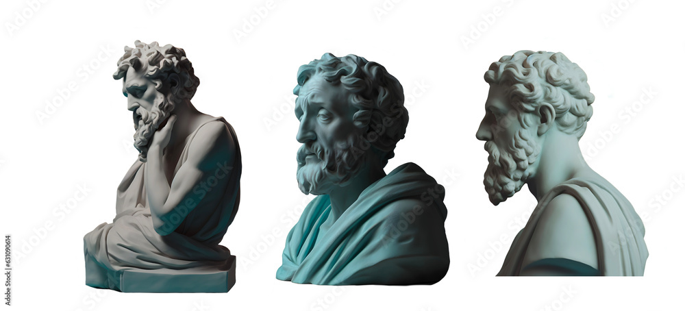 Modern Thinking Man, Greek Stoic Philosopher Half Body Statue, Modern ...