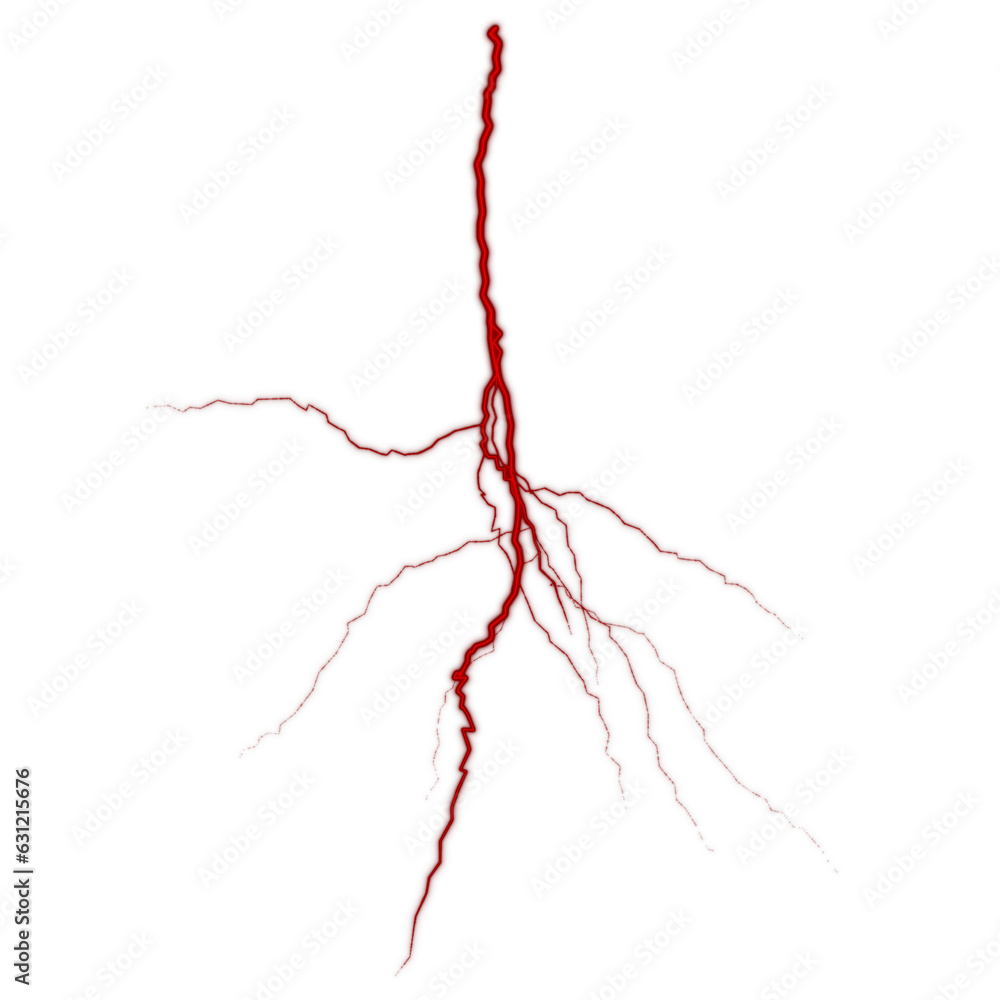 Vein isolated on transparent background. Human blood system. Red vessel ...