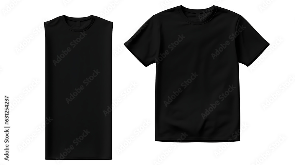 Blank black t-shirts transparent background. Black t-shirt png Stock ...