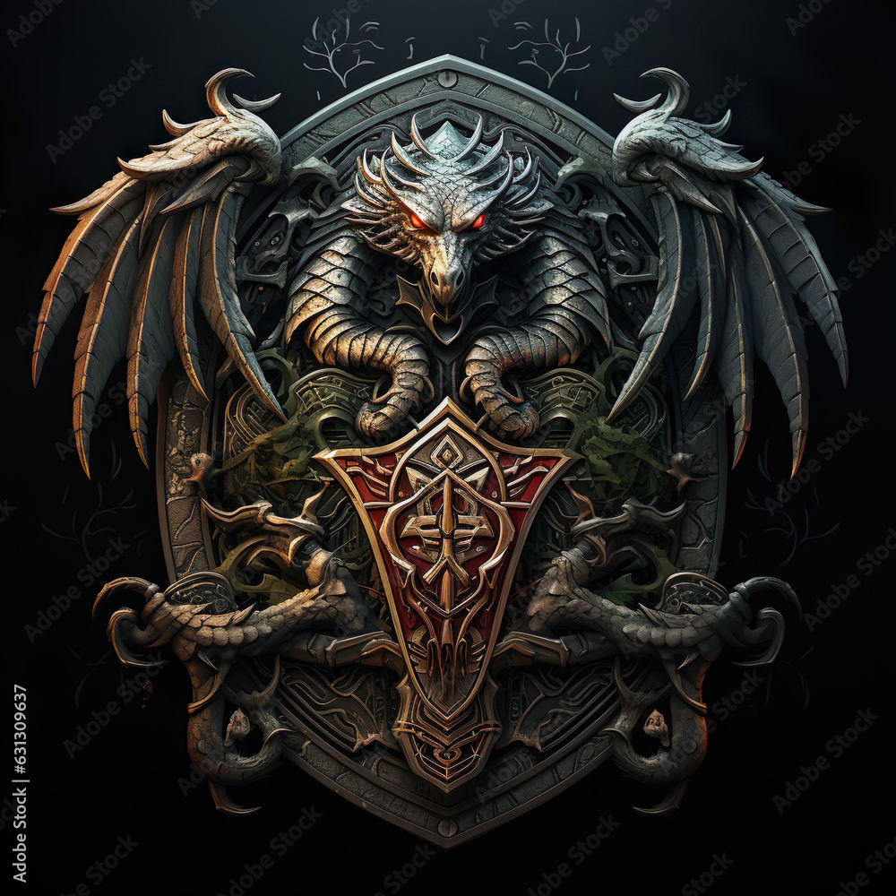 Epic High Fantasy Norse mythology Viking themed logo coat of arms ...