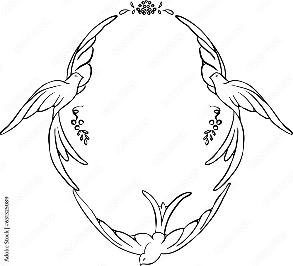 Vintage crest frame. Aesthetic wedding frame. Stock Vector | Adobe Stock