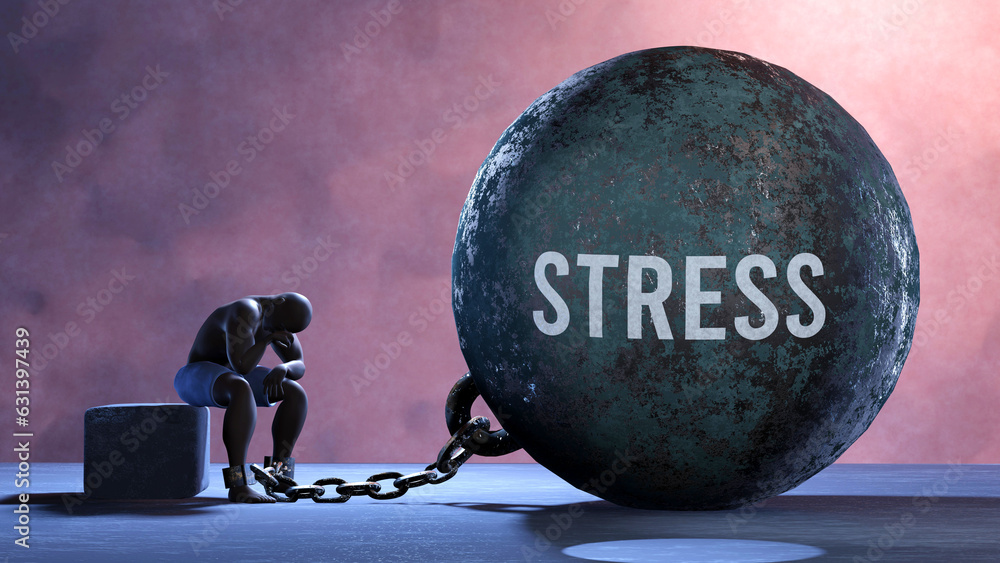 Stock-Illustration „Stress - a metaphor showing human struggle with ...