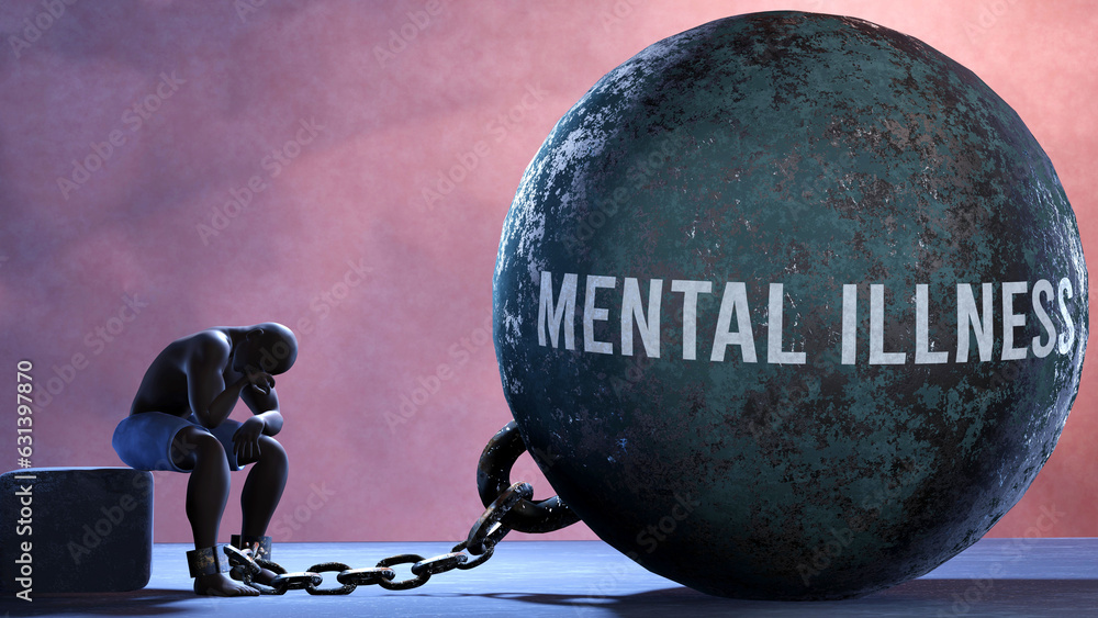 Mental illness - a metaphor showing human struggle with Mental illness ...