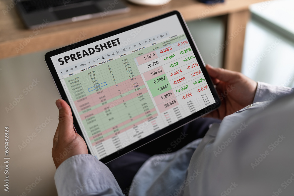 business financial Spreadsheet Document Information Data Analyst ...