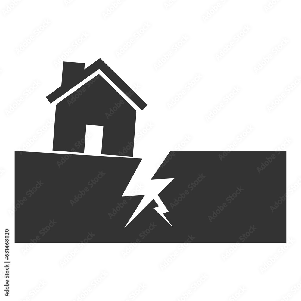 Vector illustration of landslide icon in dark color and transparent ...