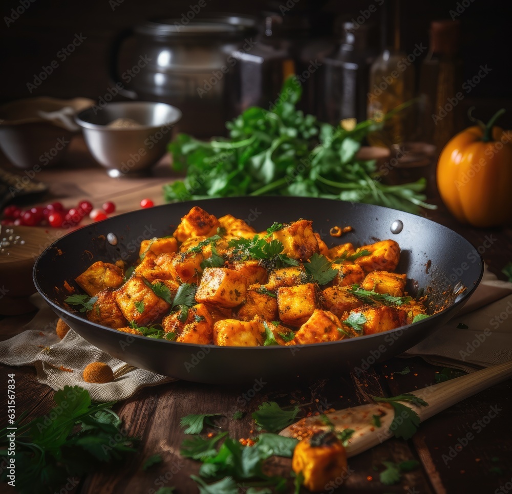 Chicken Paneer Karahi/Kadai | Tofu in Spicy Gravy | Desi Indian Food ...