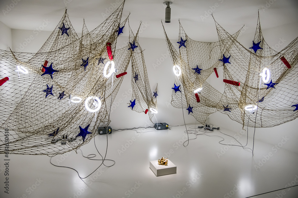 Interior of Stedelijk Museum. “General Idea” exhibition - work of ...