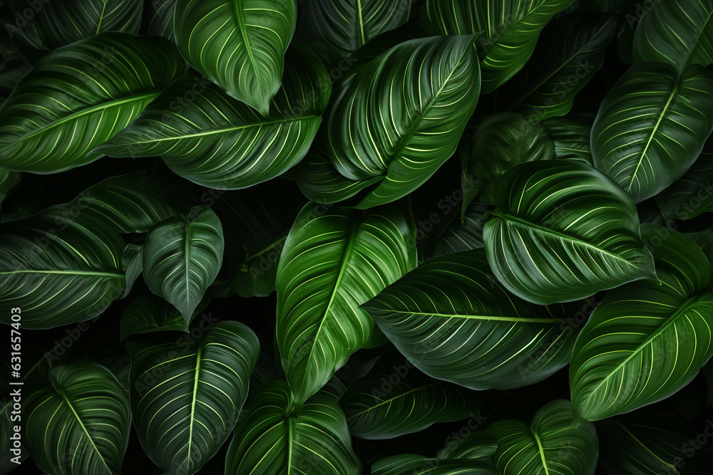 Calathea leaves top view background Stock Photo | Adobe Stock
