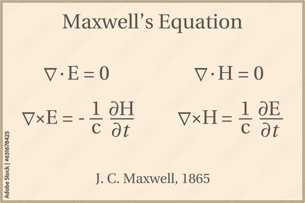 Maxwell’s Equations. Education. Science. Formula. Vector illustration ...
