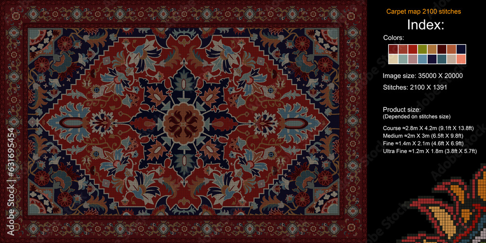 ¬¬Colorful carpet pattern for knitting cross stitch, carpet, rug ...