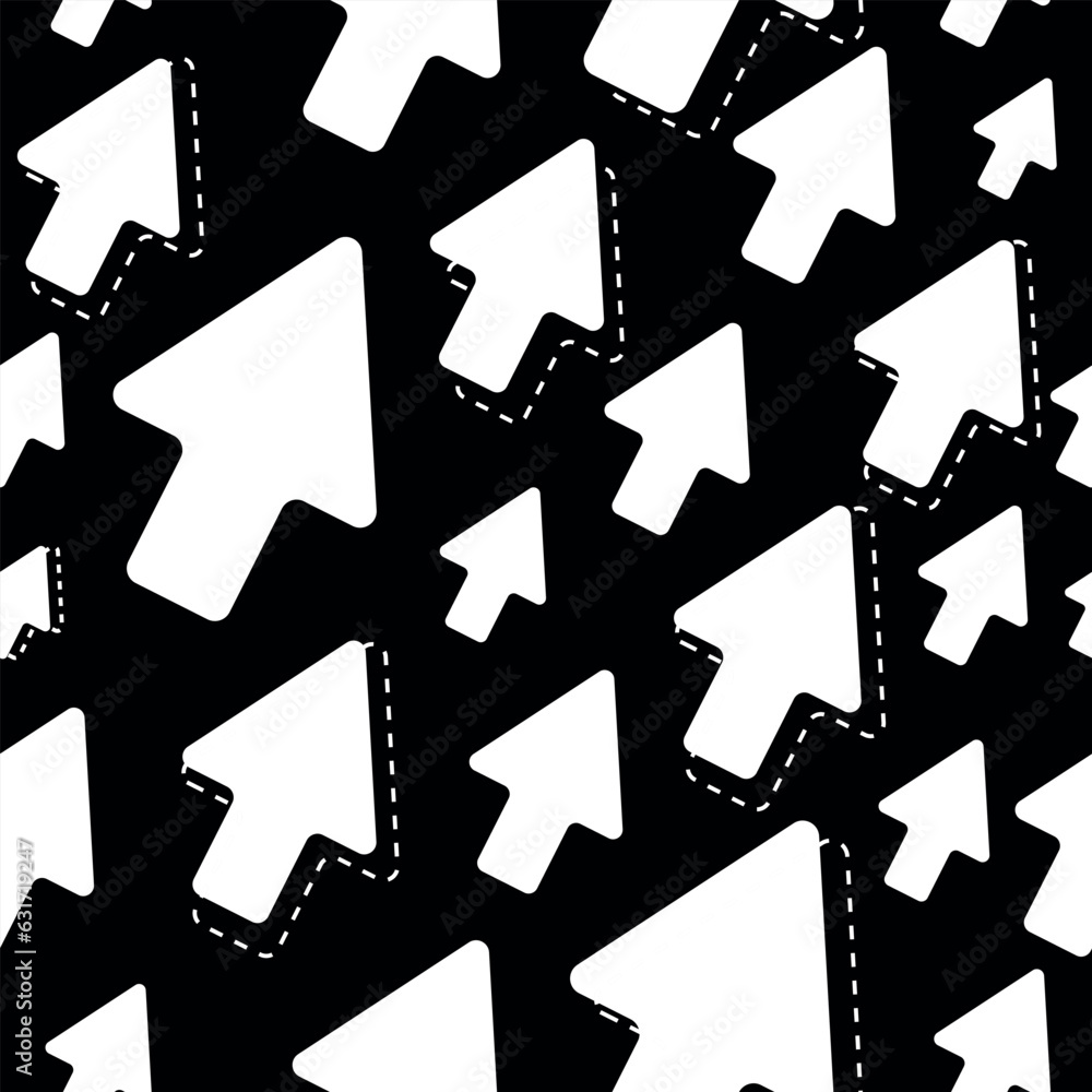 Silhouette arrows seamless pattern. Repeatable White Arrow Icons ...
