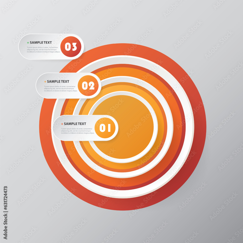 Colorful Circular Round Concentric 3D Shape - Red, Orange and Brown ...
