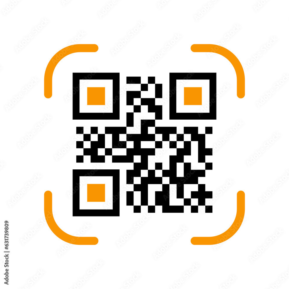 qr code icon on transparent background Stock Photo | Adobe Stock