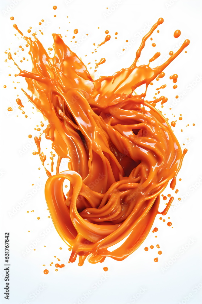 splat dollop of spaghetti in tomato sauce isolated on plain white ...