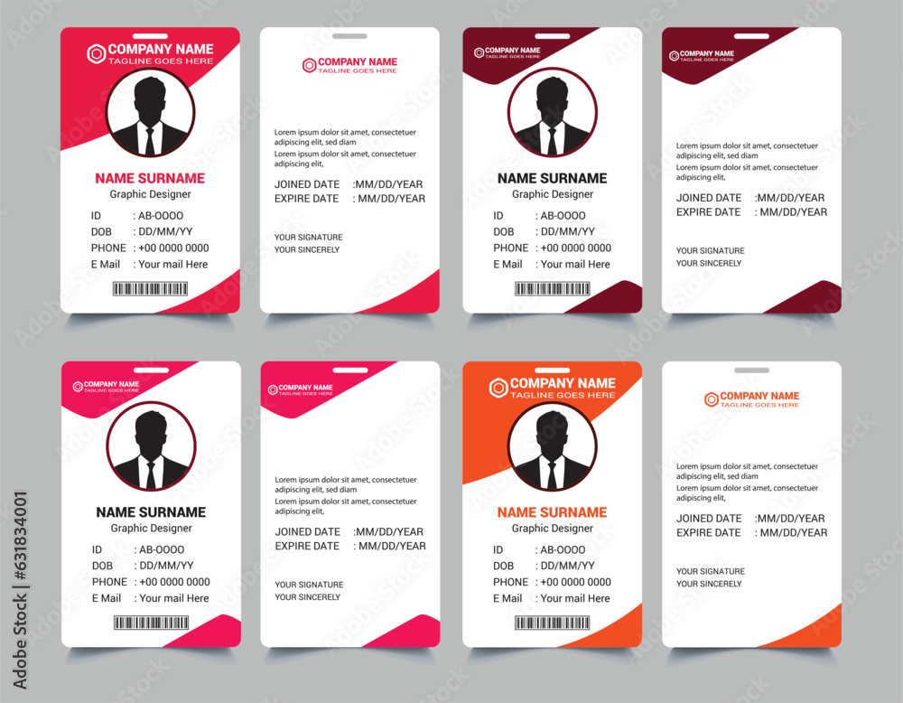 ID card design bundle, Simple business Id card design template, school ...