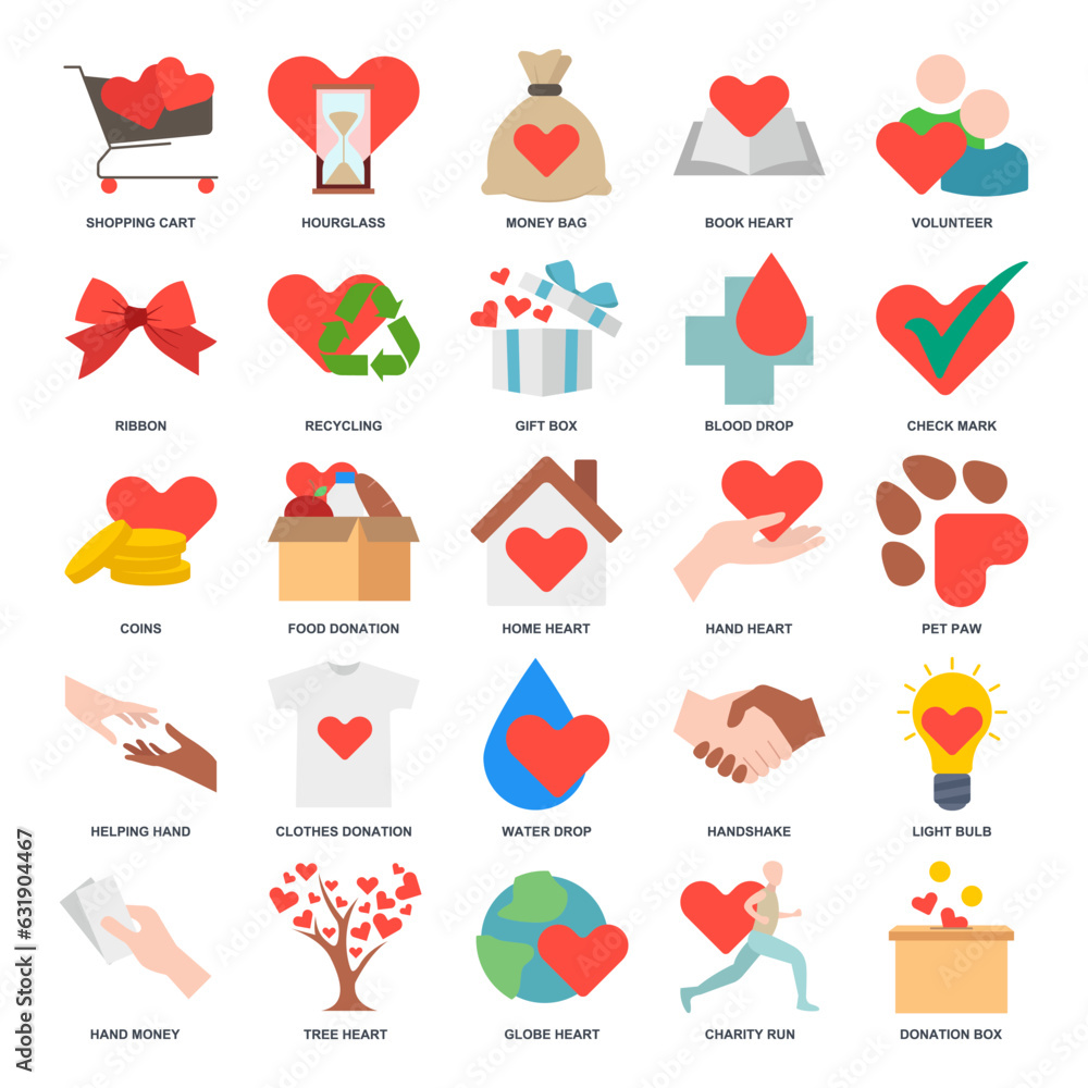 Charity, Kindness, Donation icon set, Included icons as Donation Box ...