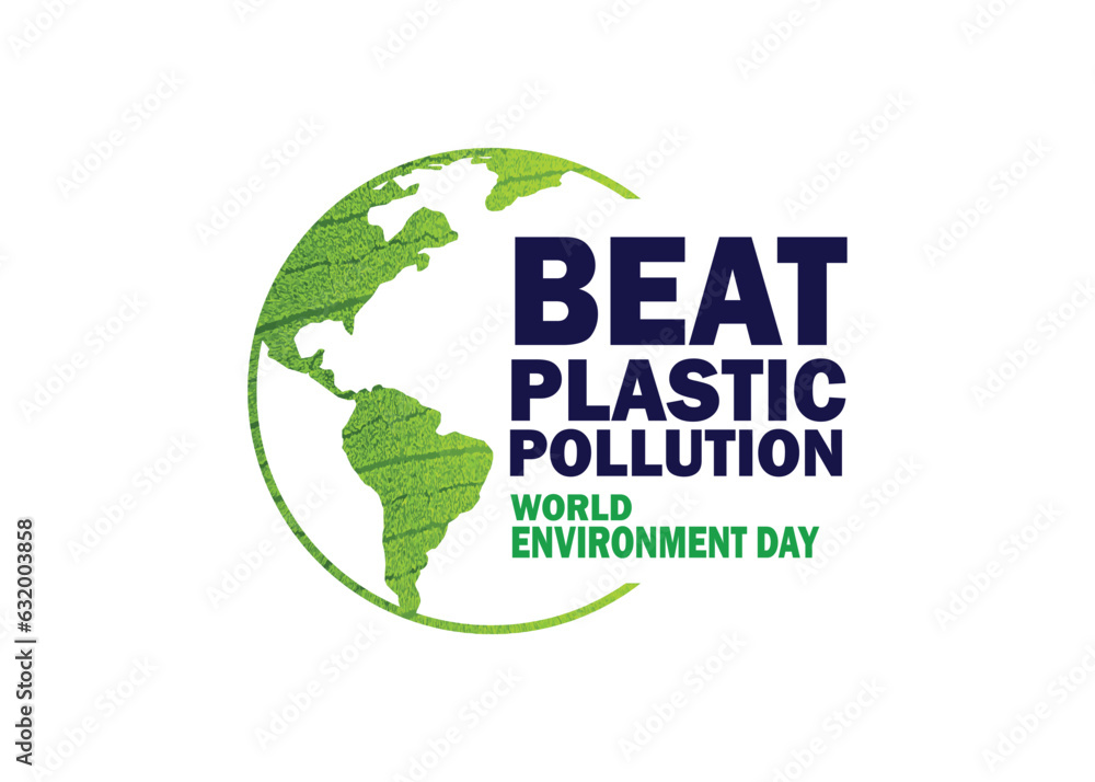 Beat Plastic Pollution, World Environment day concept 2024 vector leaf ...