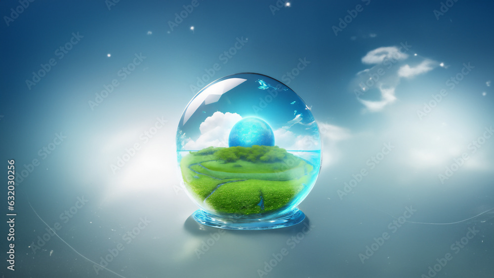 Crystal globe with Clean hydrogen energy concept and H2 for Sustainable ...