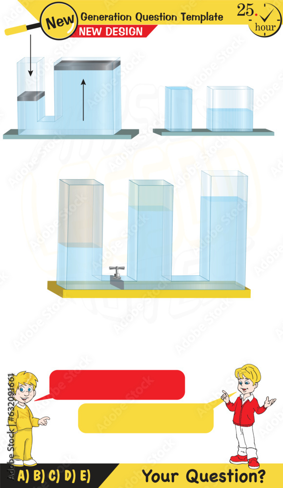 Vector de Stock Physics, pressure and lifting force, archimedes ...