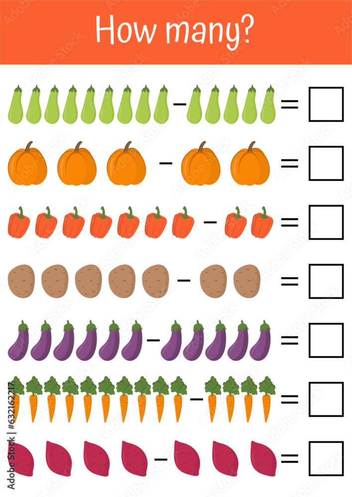 Colorful interesting math exercises for children, playful worksheets ...