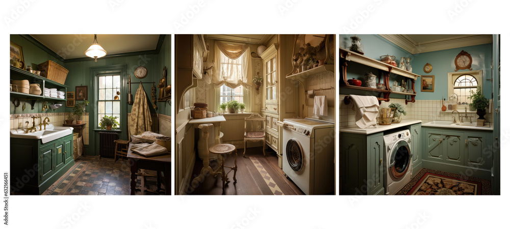 classic victorian laundry room interior design Stock Photo | Adobe Stock