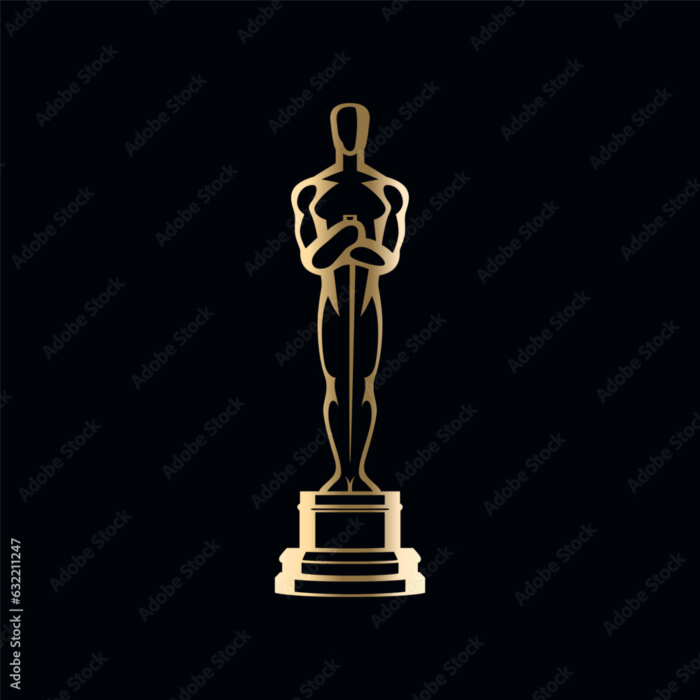 Vector Hollywood Golden Oscar Academy Award Statue Illustrationine ...