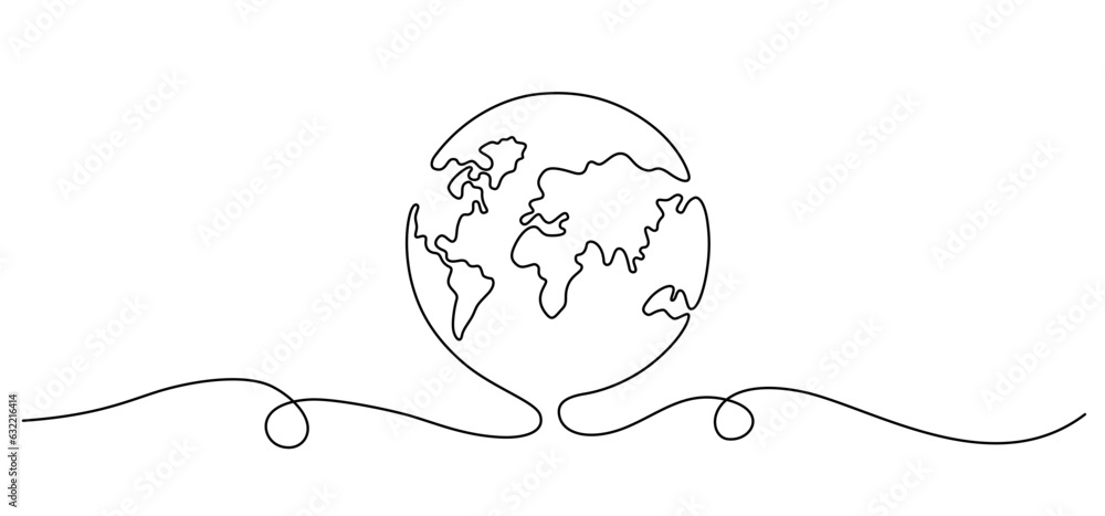 earth line art. Environment day Stock Vector | Adobe Stock