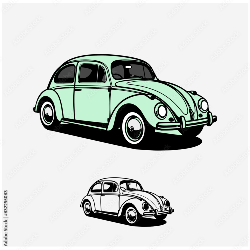 Praca wektorowa bez tantiem: Vector art based on a legendary VW model ...