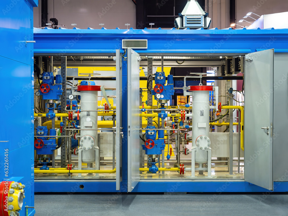 Container with gas equipment. Industrial technologies. Portable gas ...