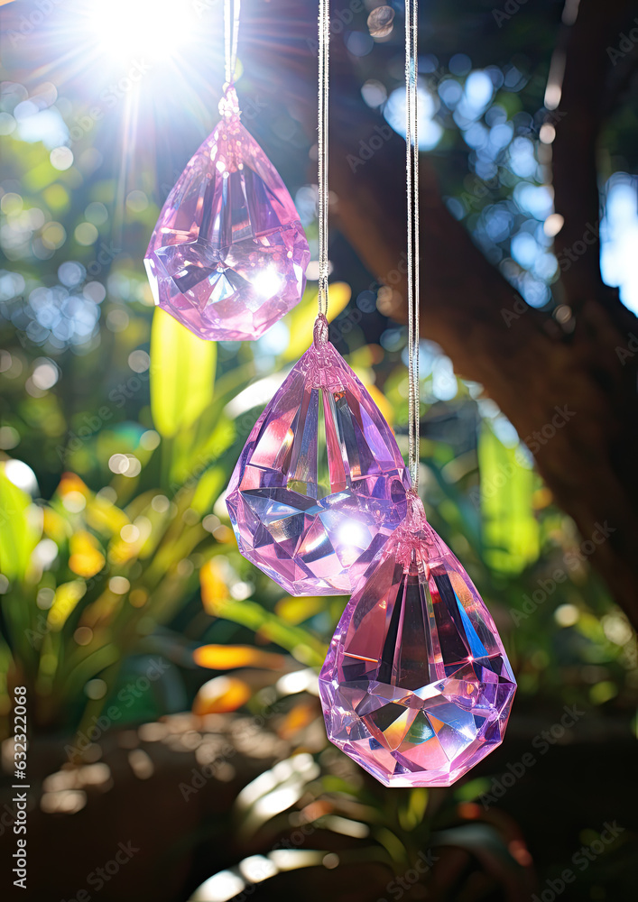 Glass prisms, sun catchers and crystals. The spiritual and esoteric ...