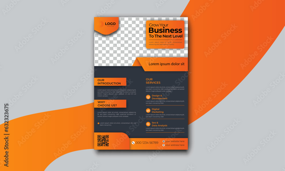 Corporate business flyer template design with gradient color. Poster ...