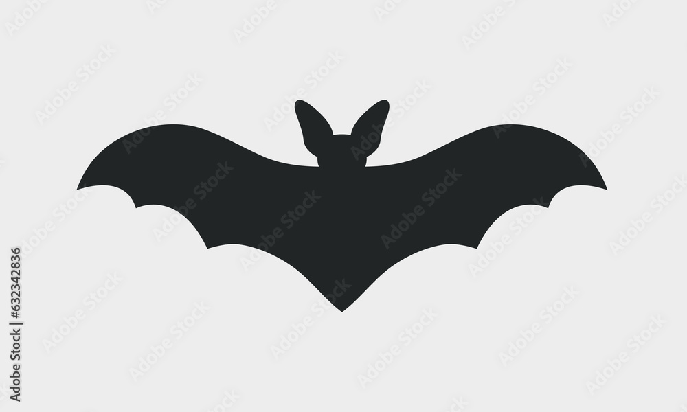 Vector bat silhouette. Bat silhouette icon isolated on white background ...