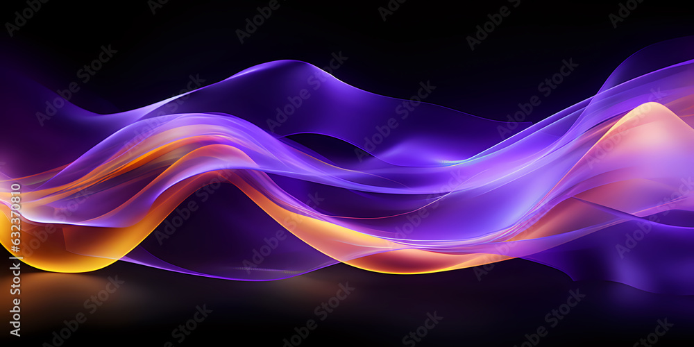 Abstract Light Wave Elegance. A mesmerizing digital artwork featuring a ...