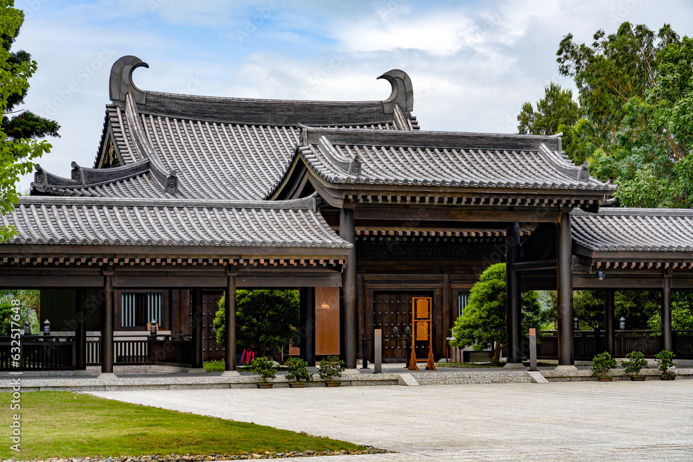 Timber structure Japanese style Tang style architectural temple of Tsz ...
