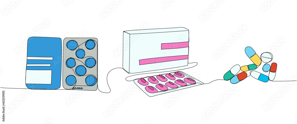 Tablets set, capsules, packaged medicines, herbal, medicine one line ...