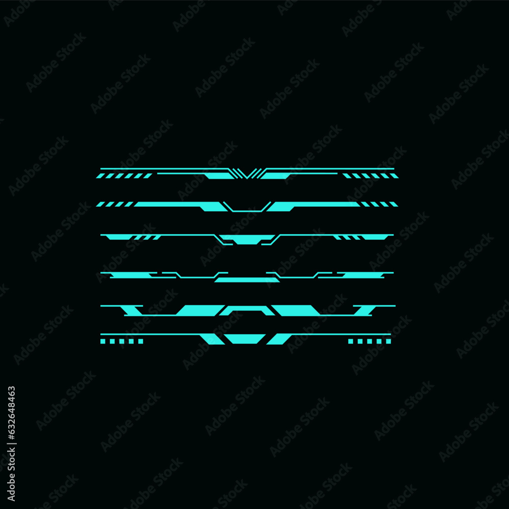 Futuristic HUD header and footer interface vector elements from Sci Fi ...